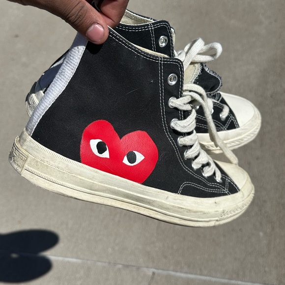 Converse | Shoes | Cdg Converse Black And White Hightop Sneakers With ...